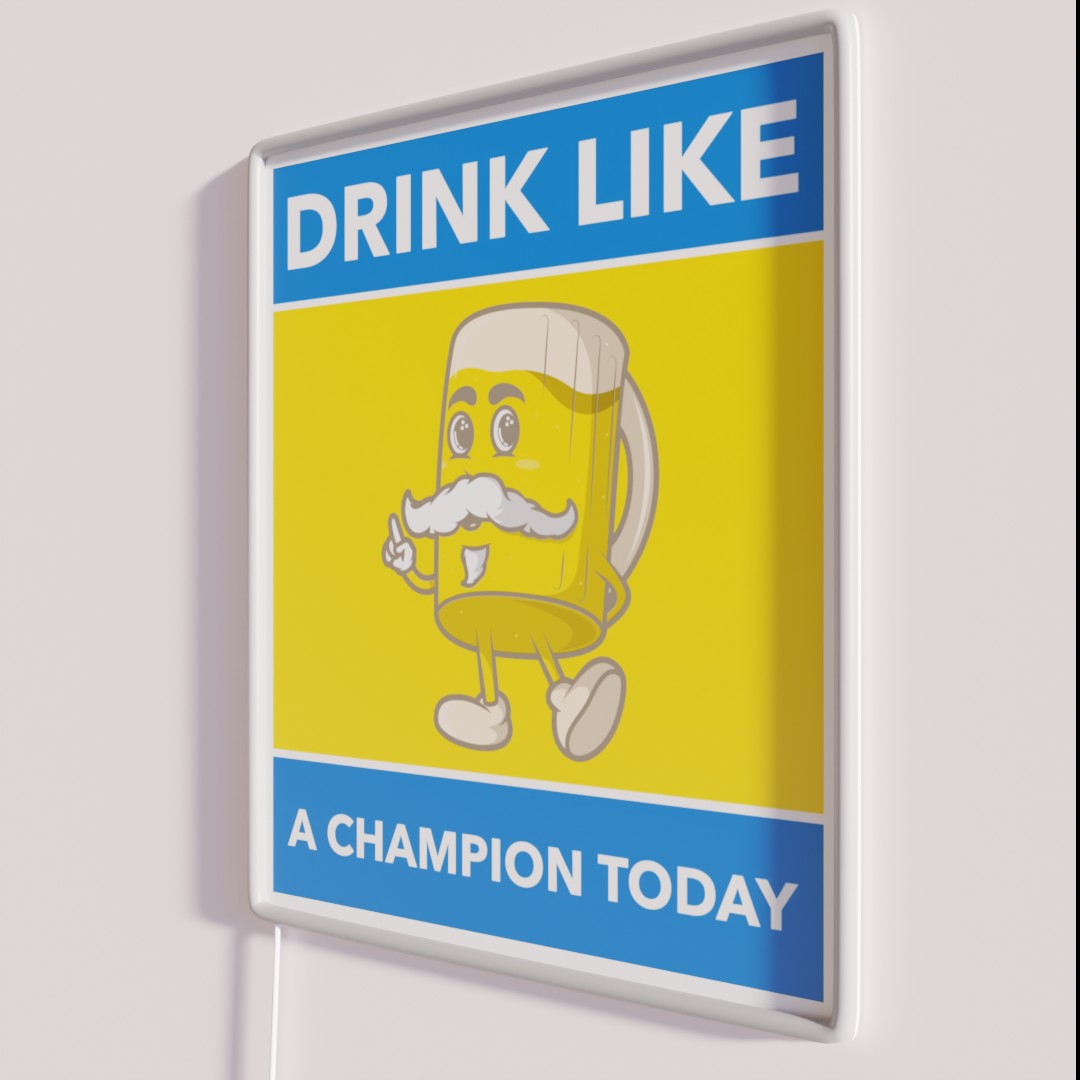Drink Like A Champion Today Rgb Led Sign – Neon Factory