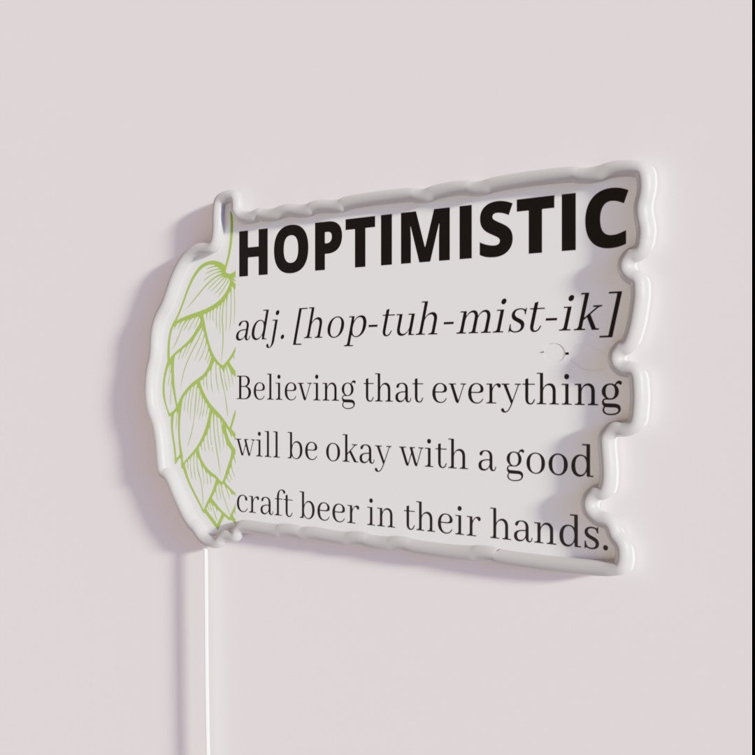 Hoptimistic Dictionary Definition Funny Beer Gifts Rgb Led Sign – Neon ...