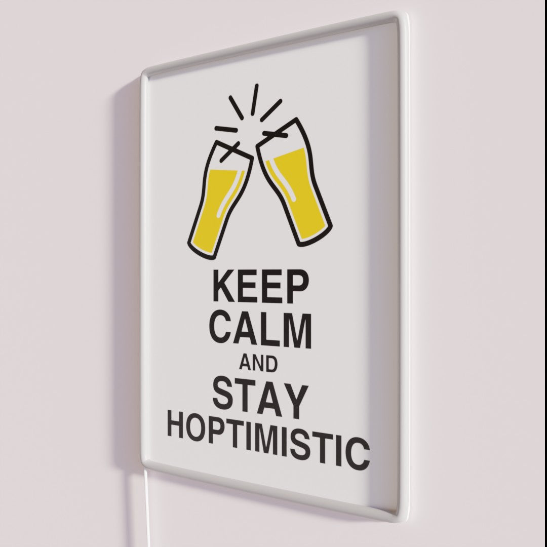 Keep Calm And Stay Hoptimistic Rgb Led Sign – Neon Factory