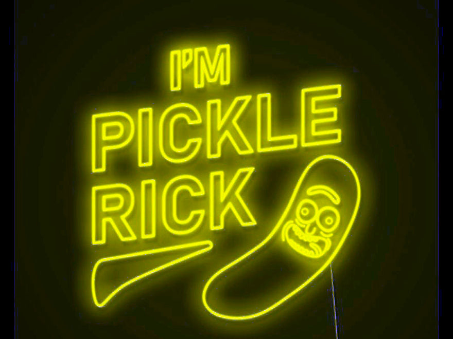 Pickle rick neon sign