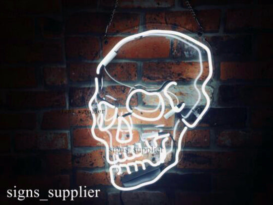 Target waving skeleton neon sign