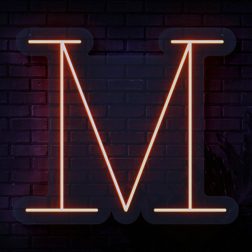 M neon sign