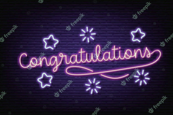 Congratulations neon sign