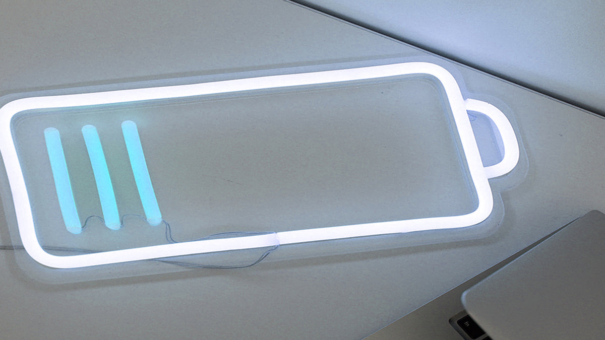 Battery neon sign