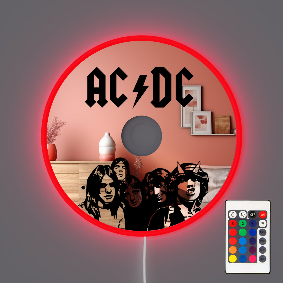 Acdc Disc Cd Wall Mirror With Rgb Led – Neon Factory