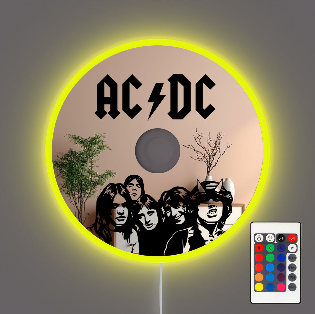 Acdc Disc Cd Wall Mirror With Rgb Led – Neon Factory