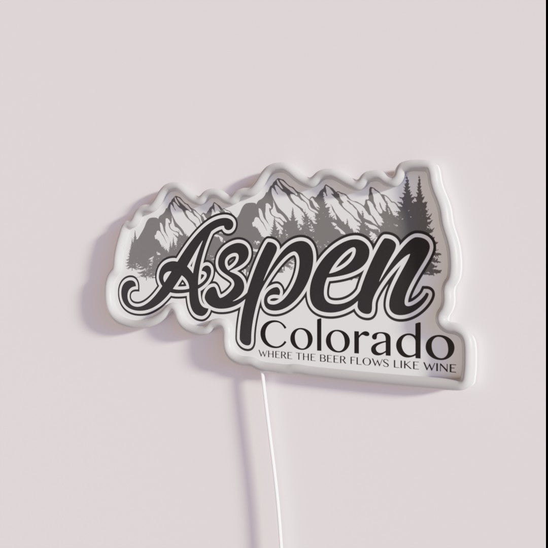 Aspen Where The Beer Flows Like Wine Rgb Led Sign – Neon Factory
