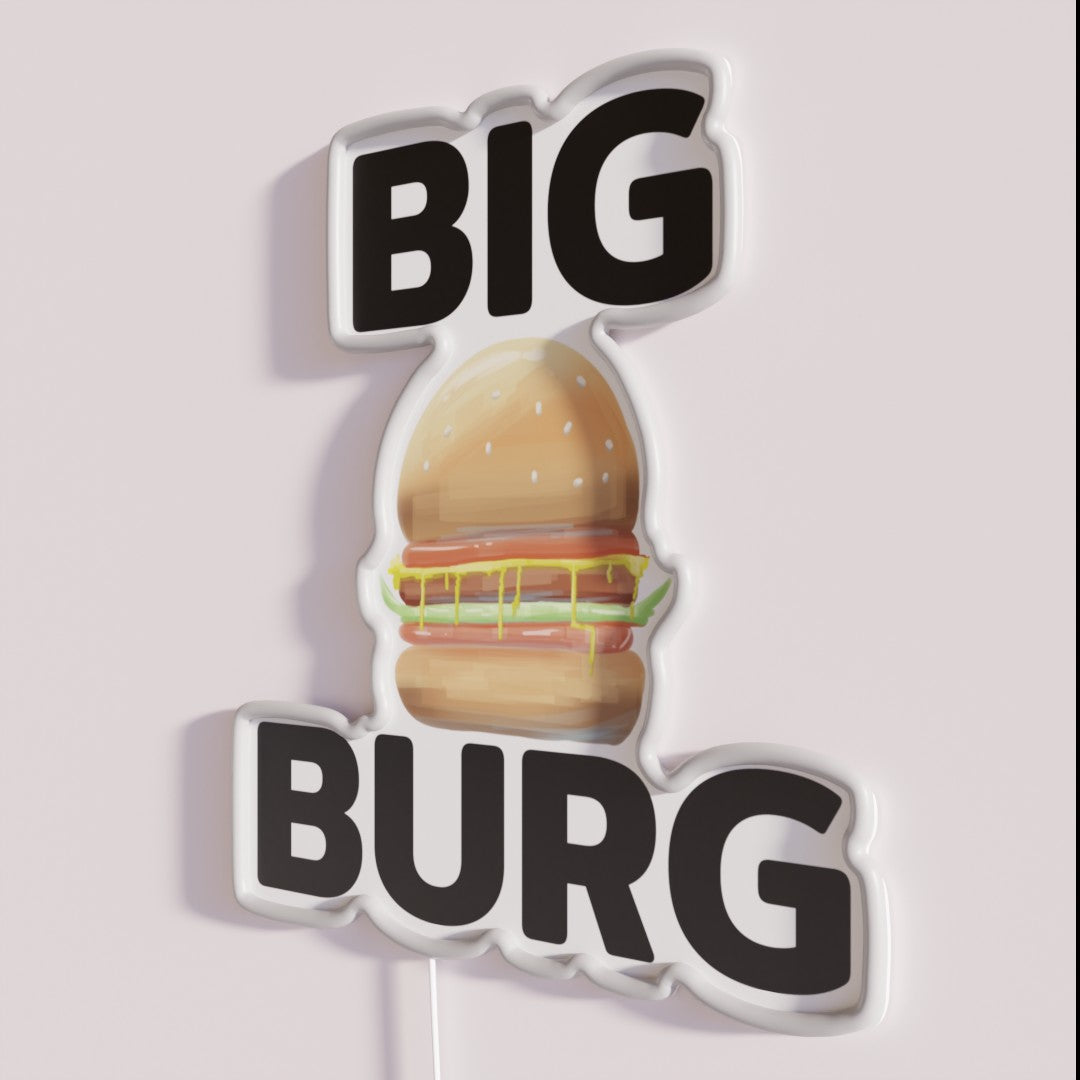Big Burg Burger Semi Realistic Style Rgb Led Sign – Neon Factory