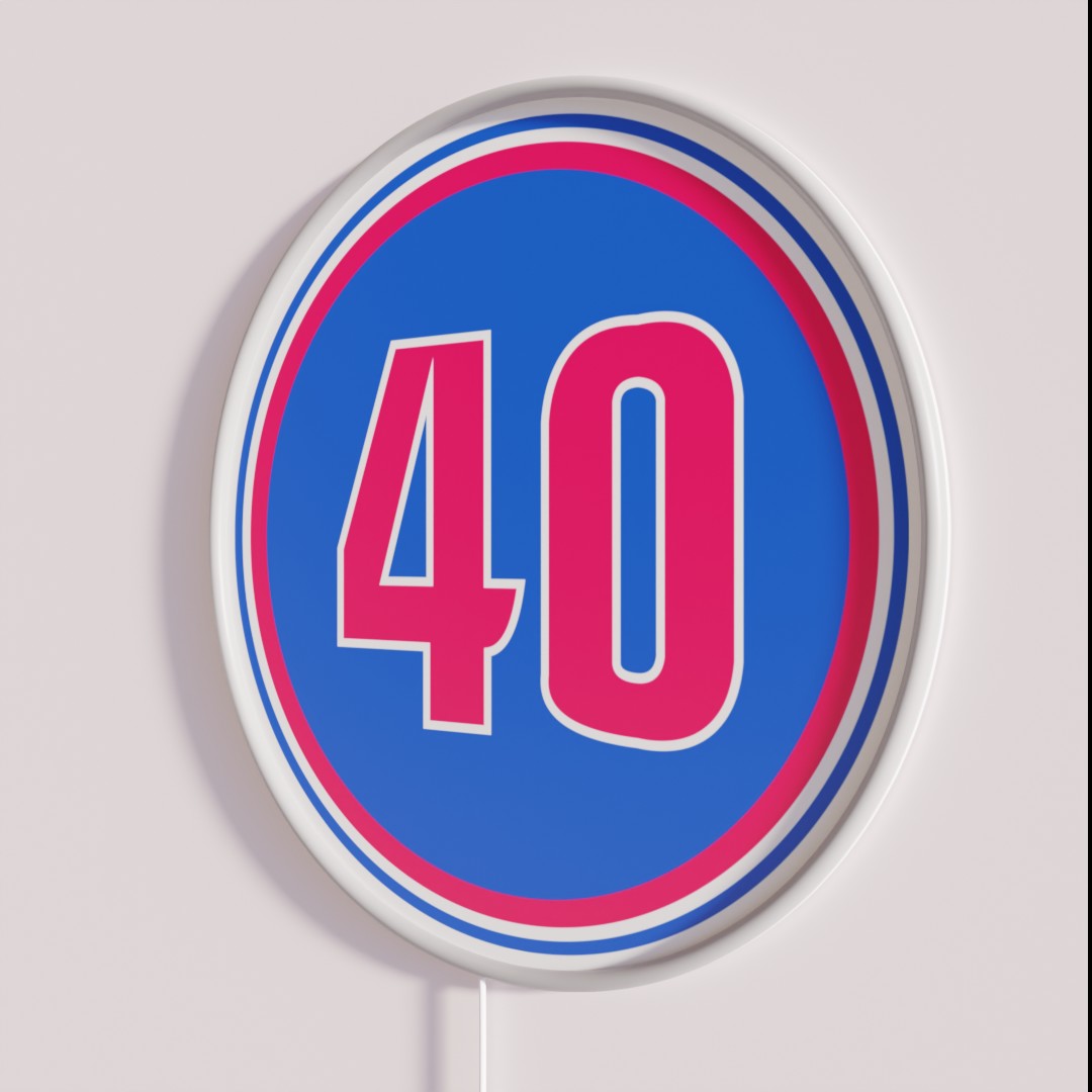 Bill Laimbeer Number 40 Jersey Detroit Pistons Inspired Rgb Led Sign ...