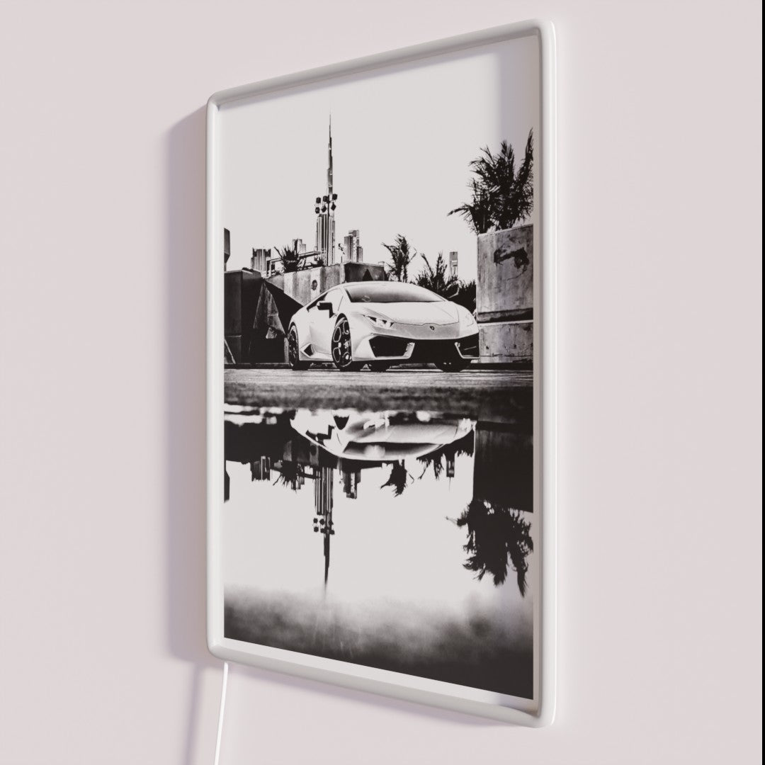 Black And White Lambo Rgb Led Sign – Neon Factory