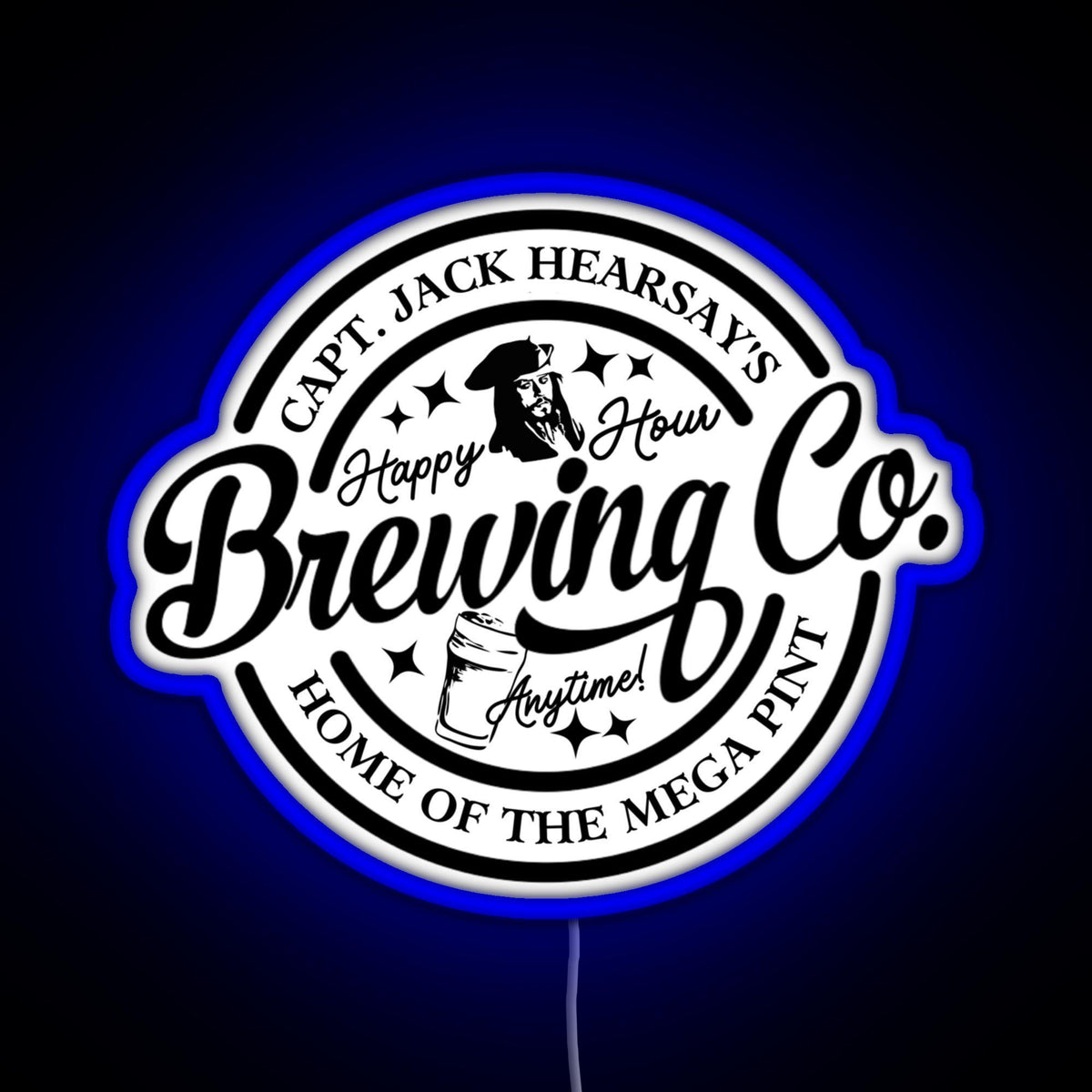 Captain Jack Hearsay S Brewing Company Home Of The Mega Pint Rgb Neon ...