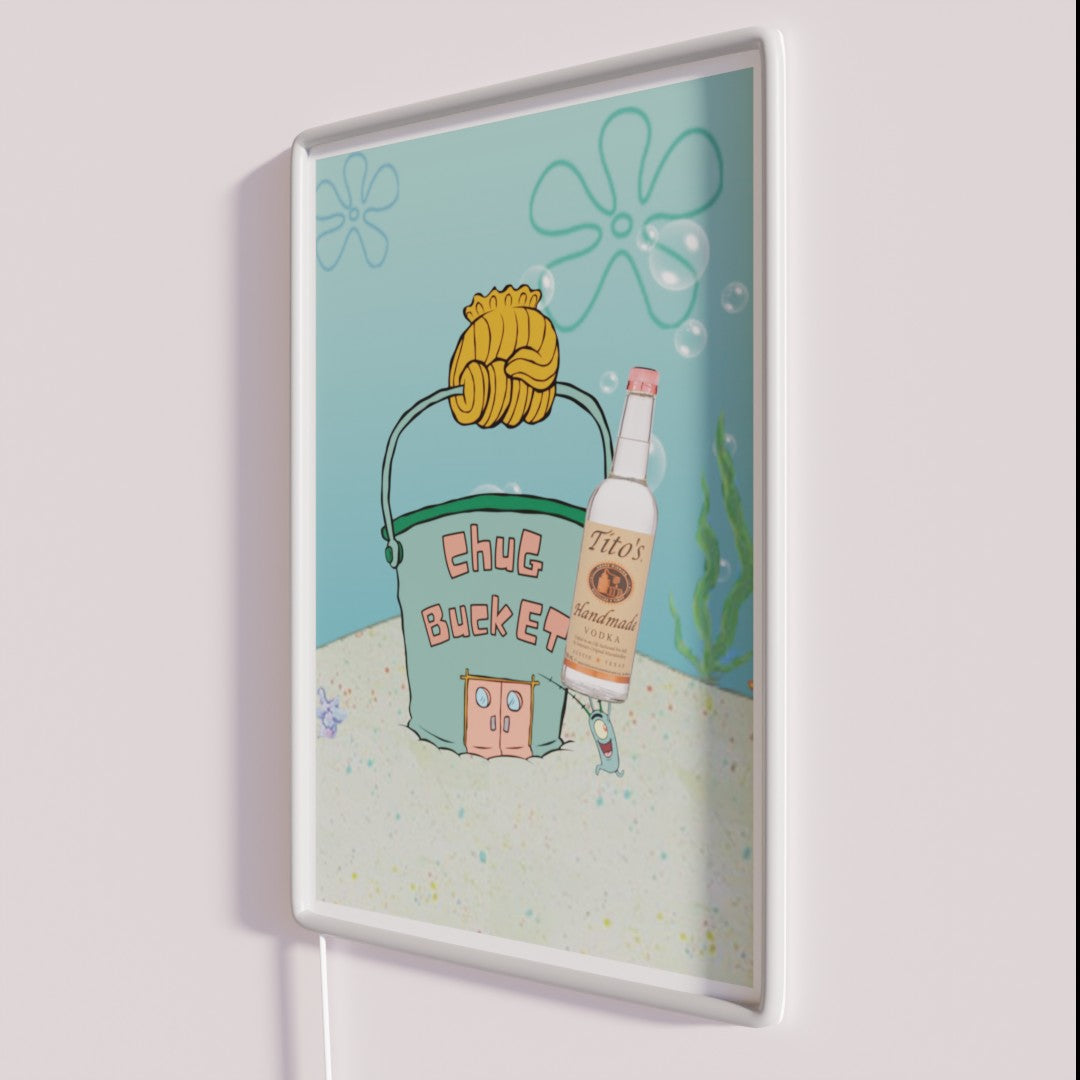 Chug Bucket Spongebob Art Rgb Led Sign – Neon Factory