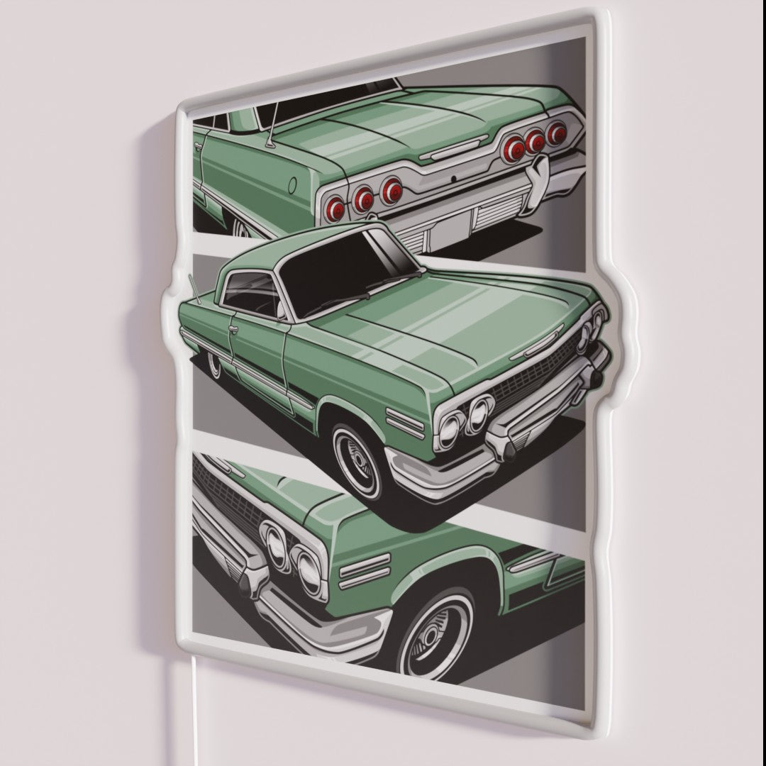 Classic 1963 Chevrolet Impala Ss Green Rgb Led Sign – Neon Factory