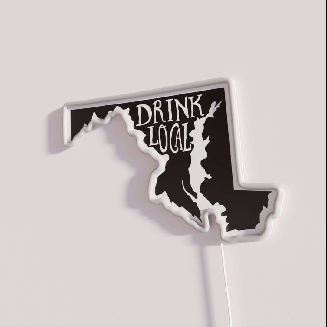 Drink Local Maryland State Outline Craft Beer Rgb Led Sign – Neon Factory