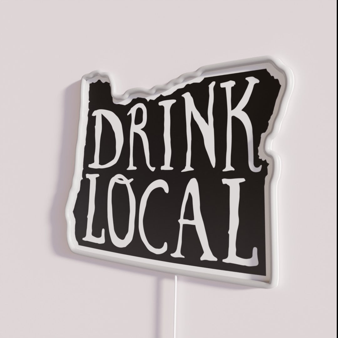 Drink Local Oregon State Outline Craft Beer Rgb Led Sign – Neon Factory