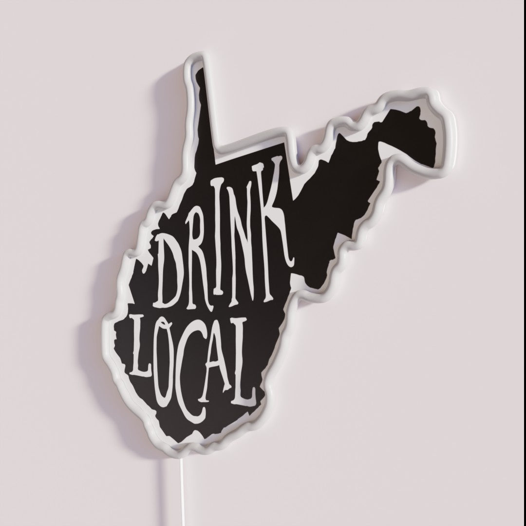 Drink Local West Virginia State Outline Craft Beer Rgb Led Sign – Neon ...