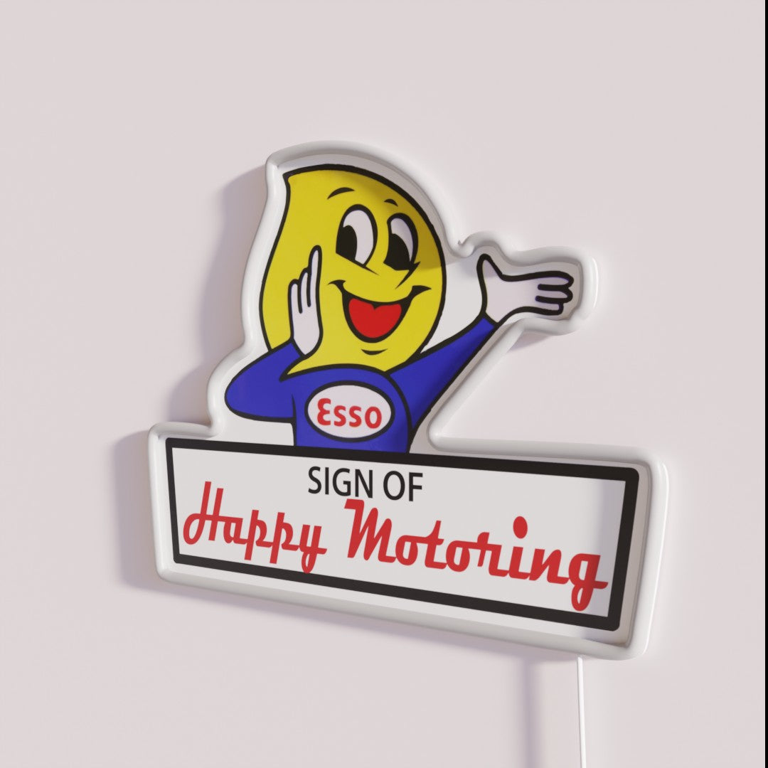 Esso Happy Motoring Boy Rgb Led Sign – Neon Factory