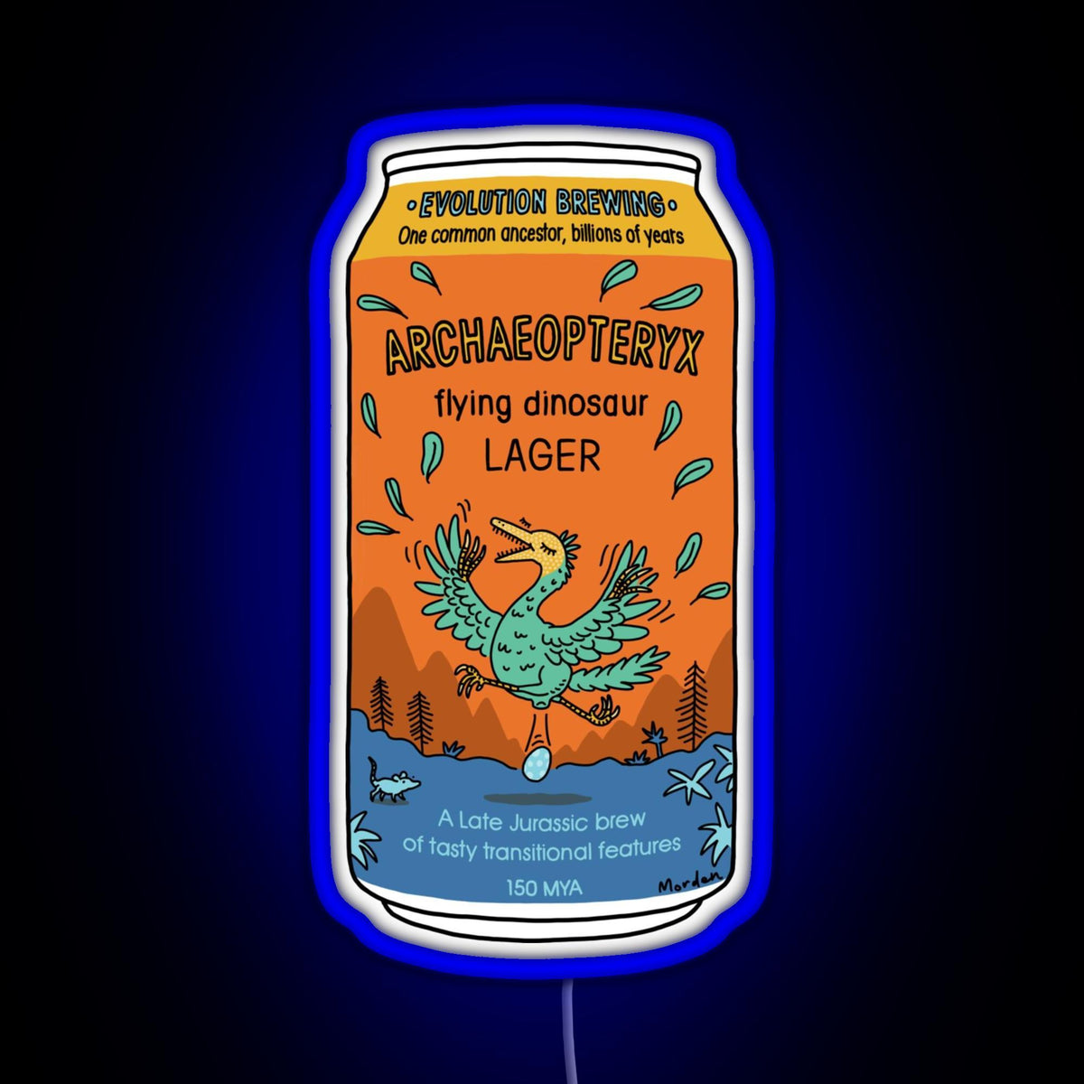 Evolution Brewing Archaeopteryx Flying Dinosaur Lager Rgb Neon Sign ...