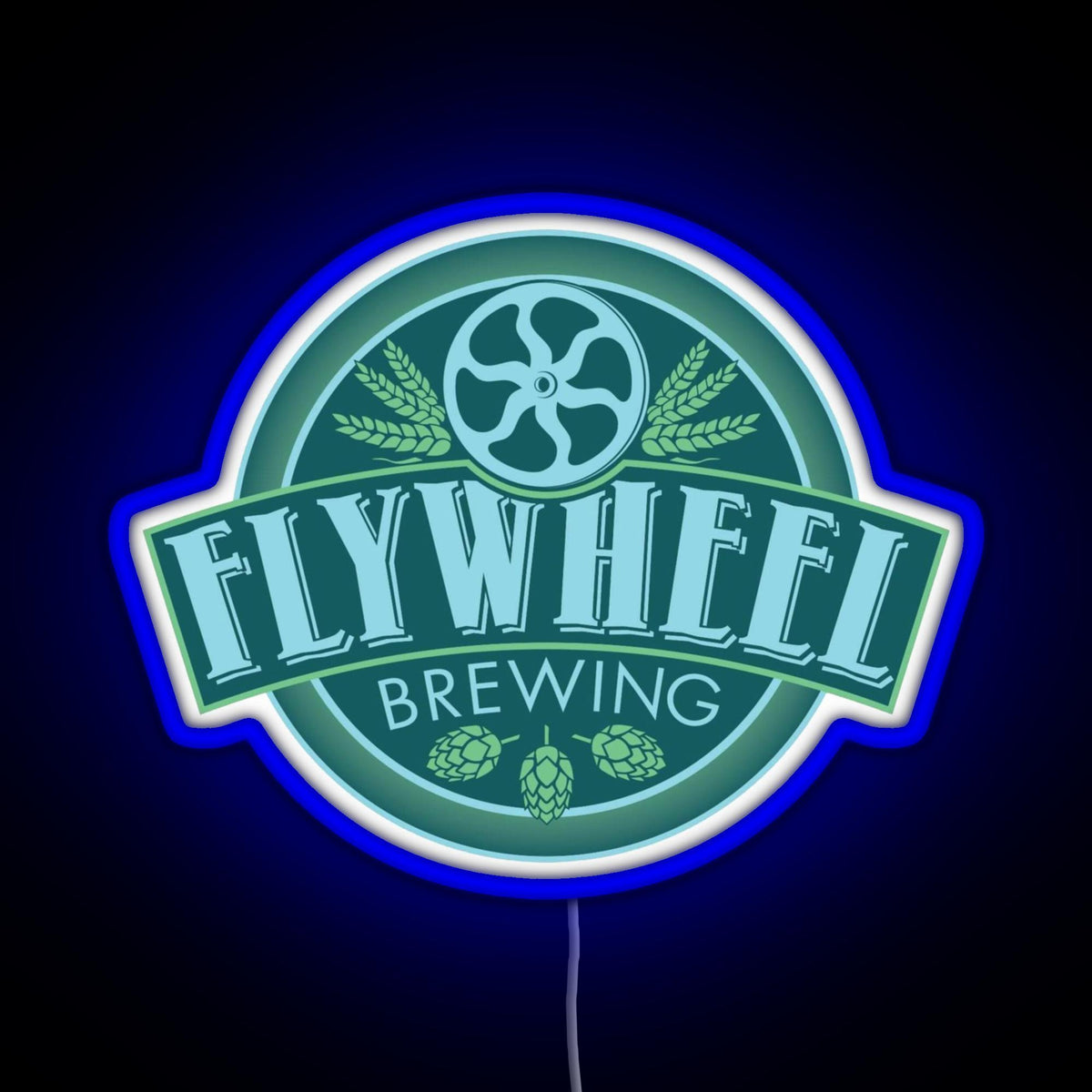 Flywheel Brewing logo RGB neon sign