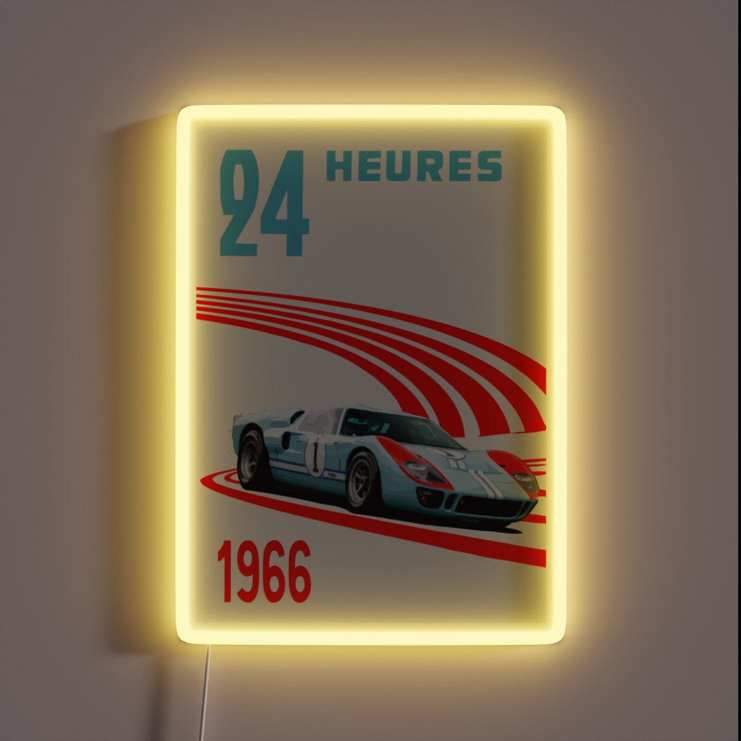 Ford Gt40 Mk2 Ken Miles 24 Hours 1966 Ford V Ferrari Rgb Neon Sign ...