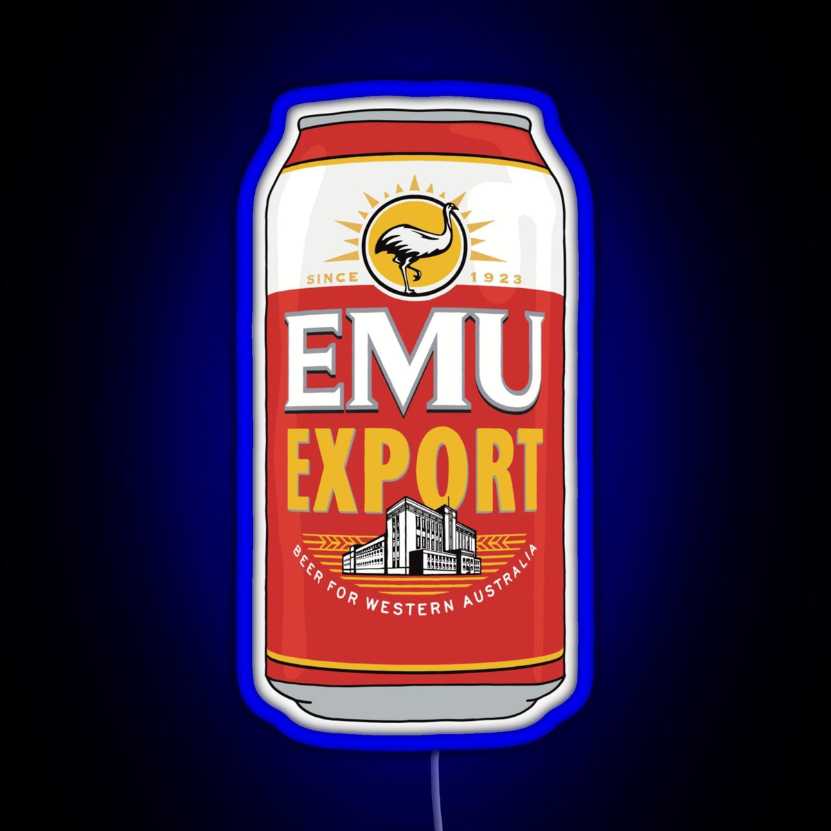 Hand drawn Emu Export can RGB neon sign