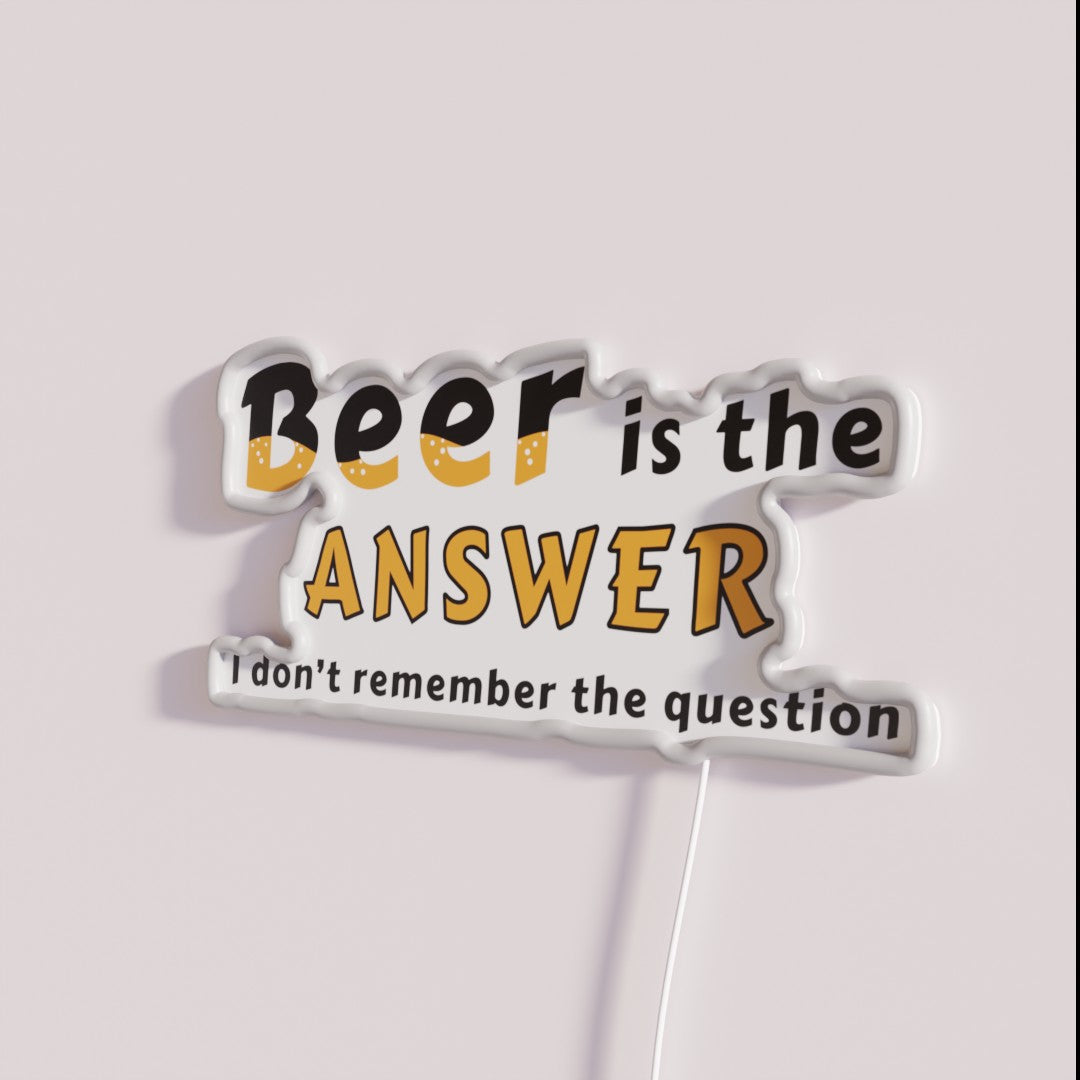 Homebrewer The Brewer Beer Is The Answer Beer Lover Rgb Led Sign – Neon ...