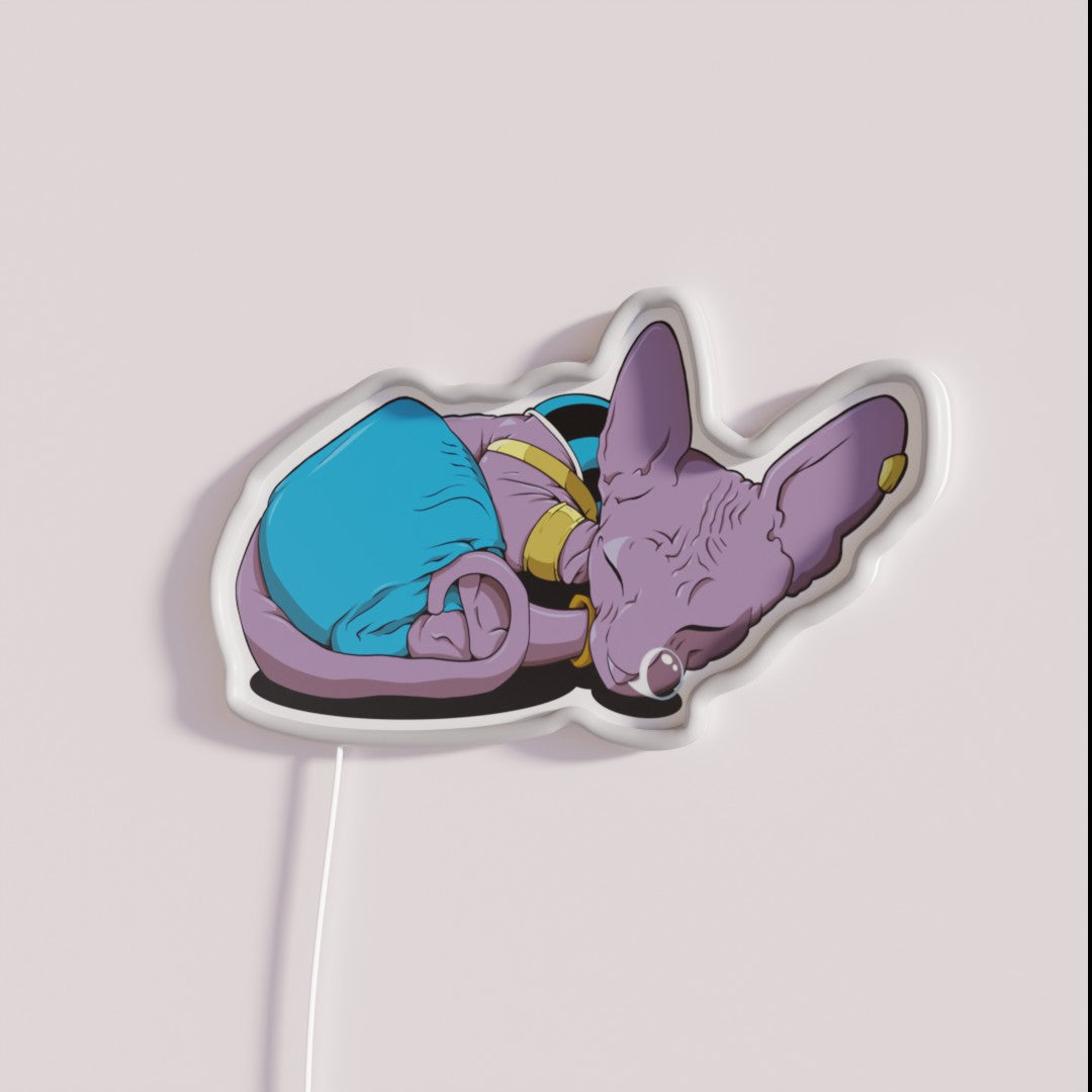 Housecat Lord Beerus Sleeping Rgb Led Sign – Neon Factory