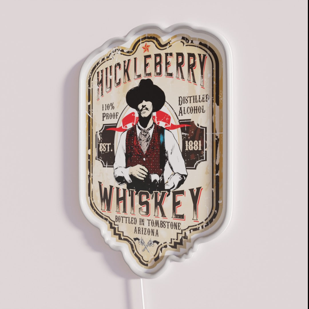 Huckleberry Whiskey Label Rgb Led Sign – Neon Factory