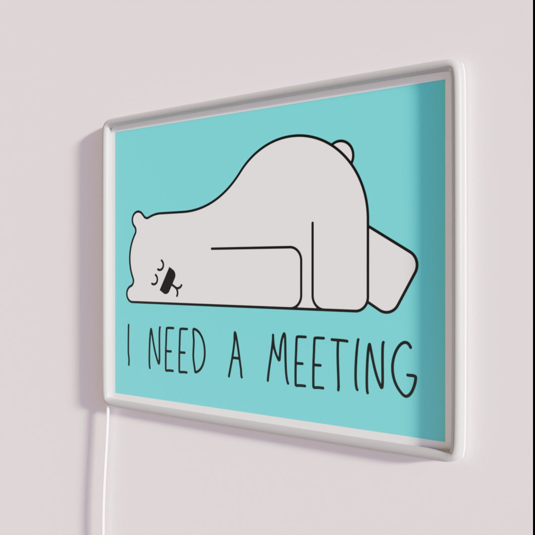 I Need A Meeting Funny Aa Humour Rgb Led Sign – Neon Factory