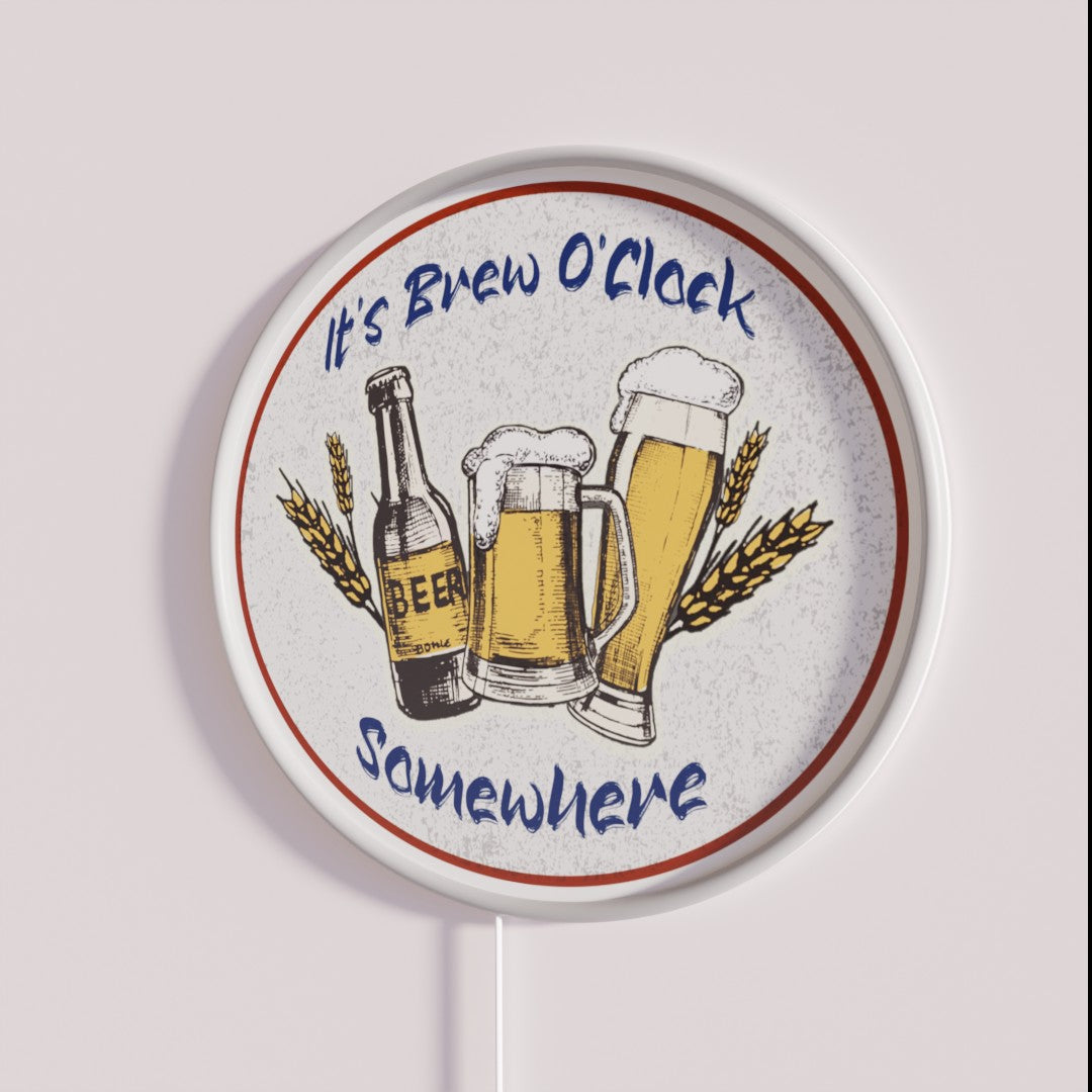 Its Brew O Clock Somewhere Distressed Rgb Led Sign – Neon Factory