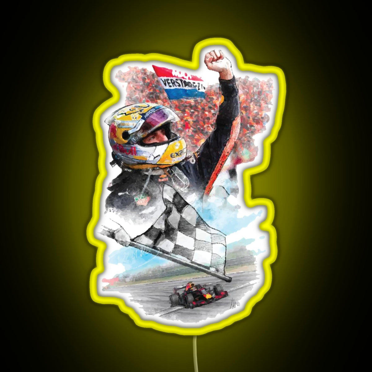 Max Verstappen Graphic Drawing F1 2021 Rgb Neon Sign – Neon Factory
