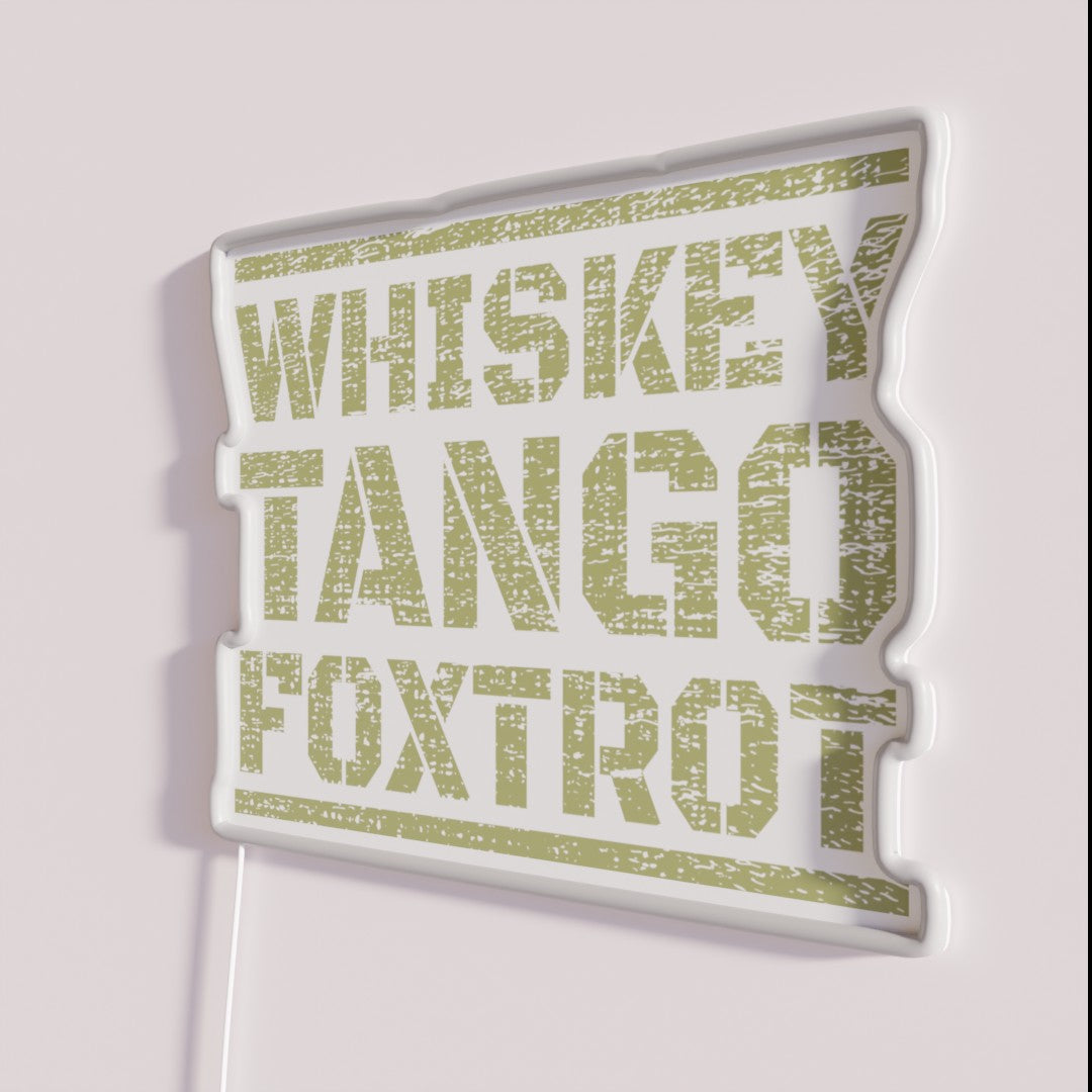 Military Vintage Whiskey Tango Foxtrot Whiskey Lover Rgb Led Sign ...