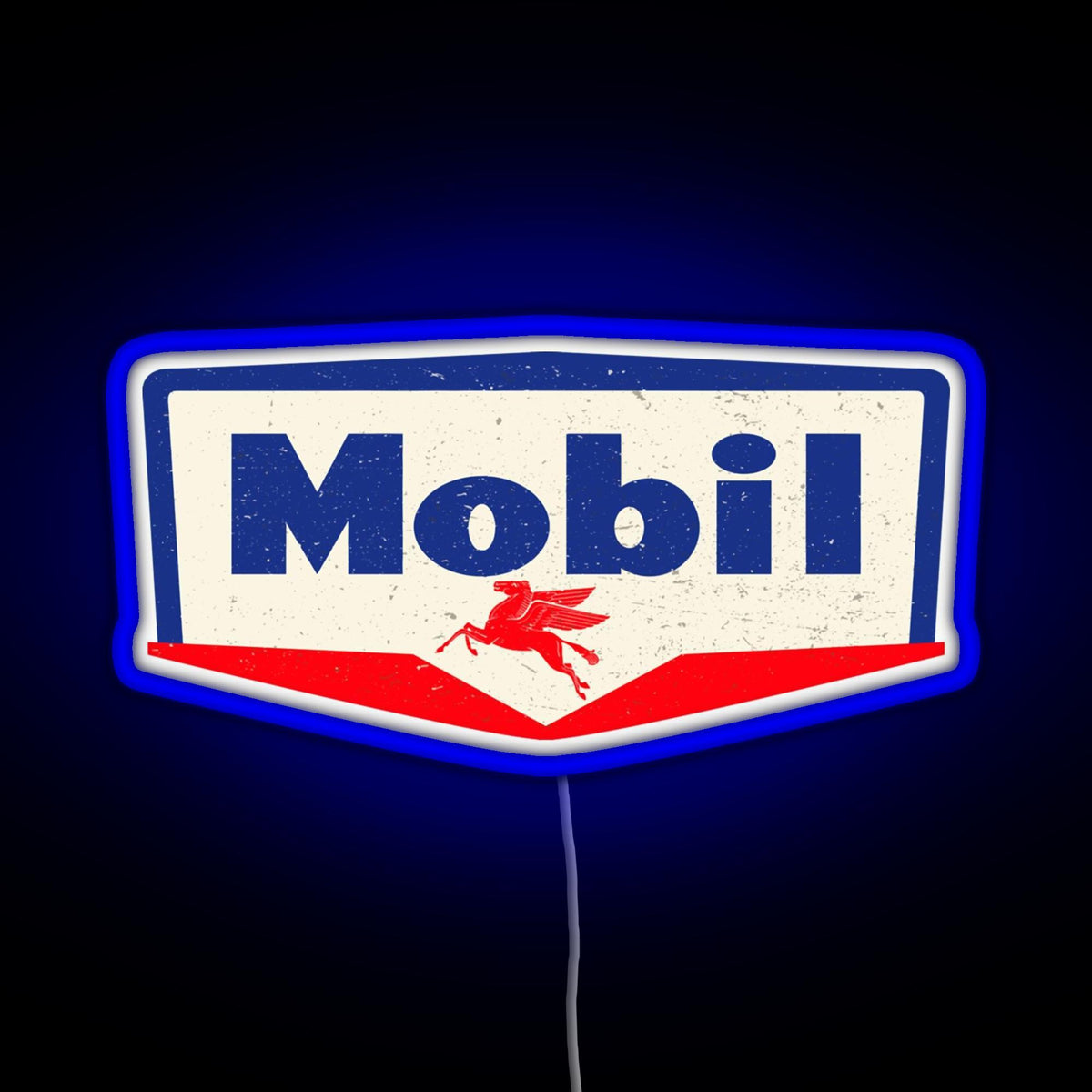 Mobil oil Vintage sign logo 1950 RGB neon sign