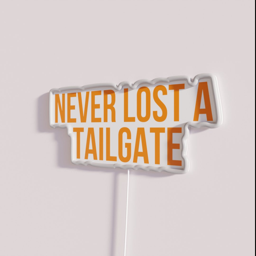 Never Lost A Tailgate Orange Rgb Led Sign – Neon Factory