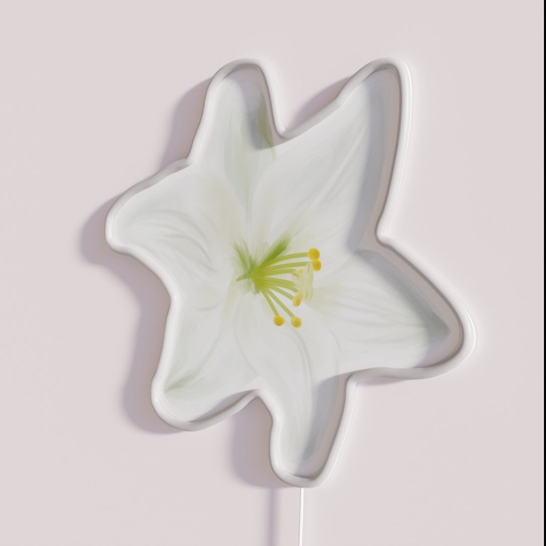 Painted White Lily Rgb Led Sign – Neon Factory