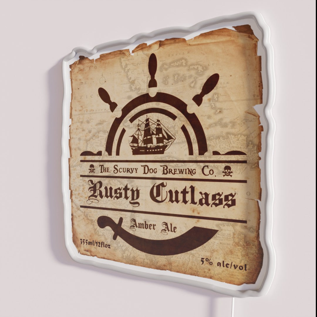 Rusty Cutlass Beer Label Rgb Led Sign – Neon Factory