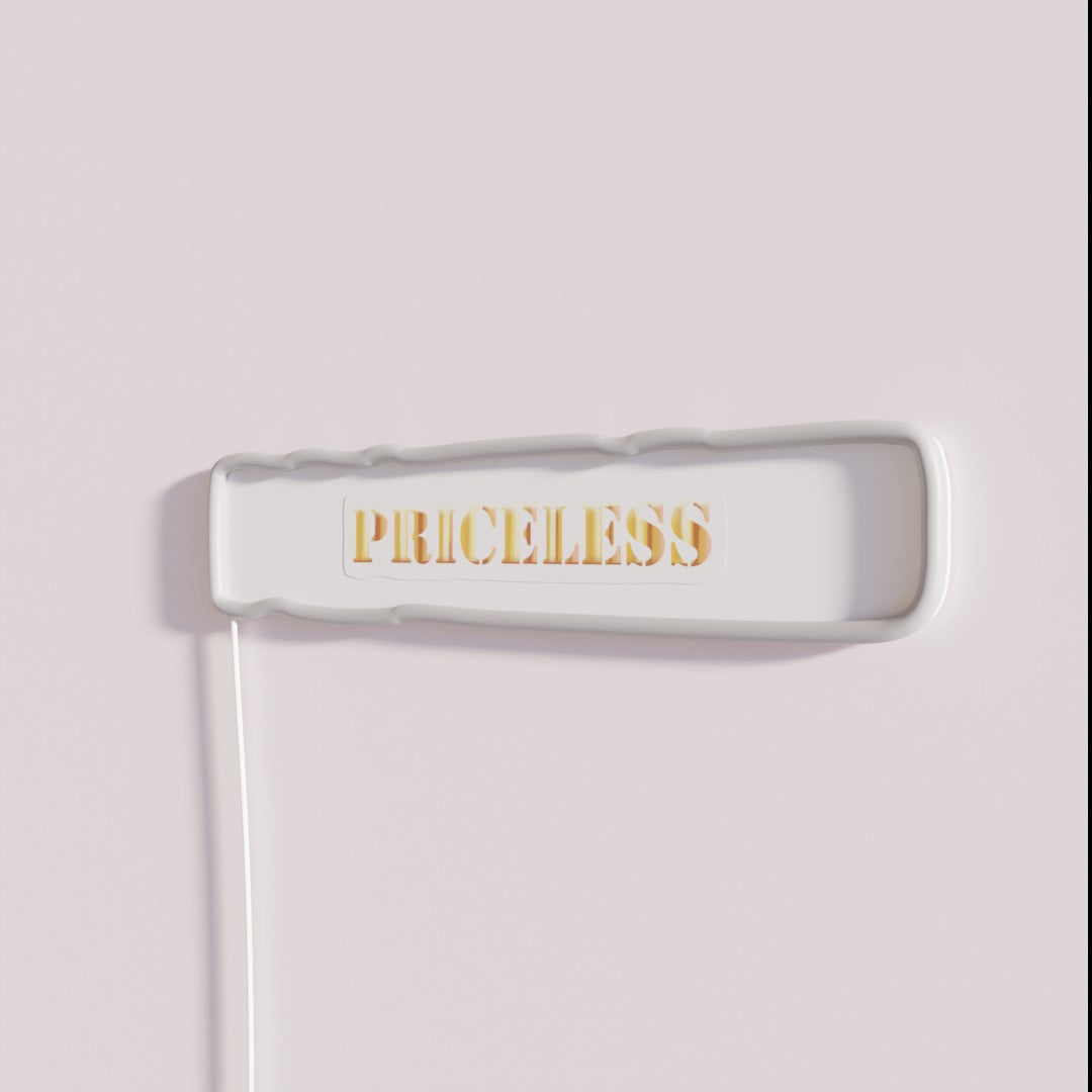 Semi Realistic Golden Texturte Priceless Rgb Led Sign – Neon Factory