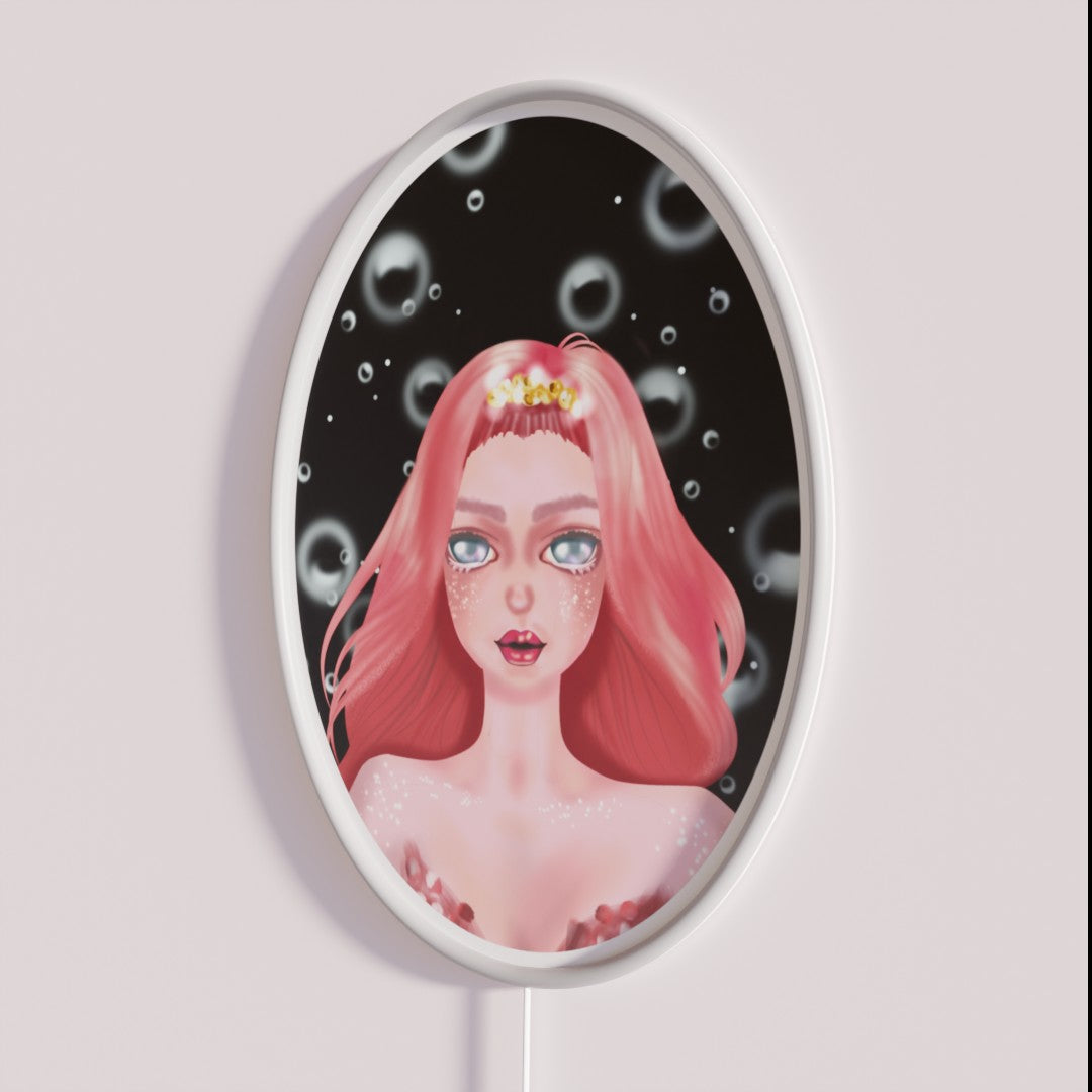 Semi Realistic Portrait Of A Cute Mermaid Rgb Led Sign – Neon Factory