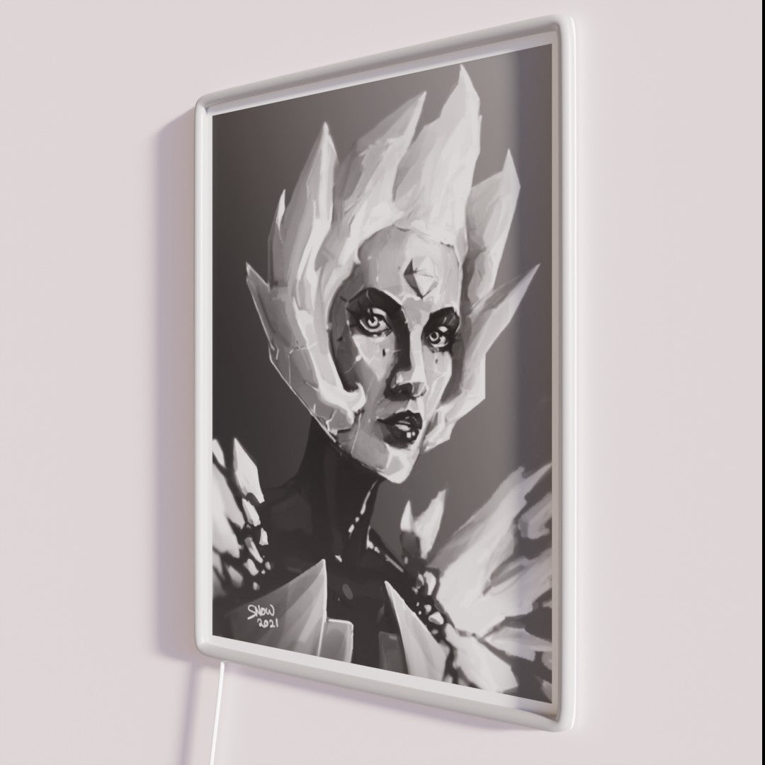 Semi Realistic White Diamond Steven Universe Portrait Rgb Led Sign ...