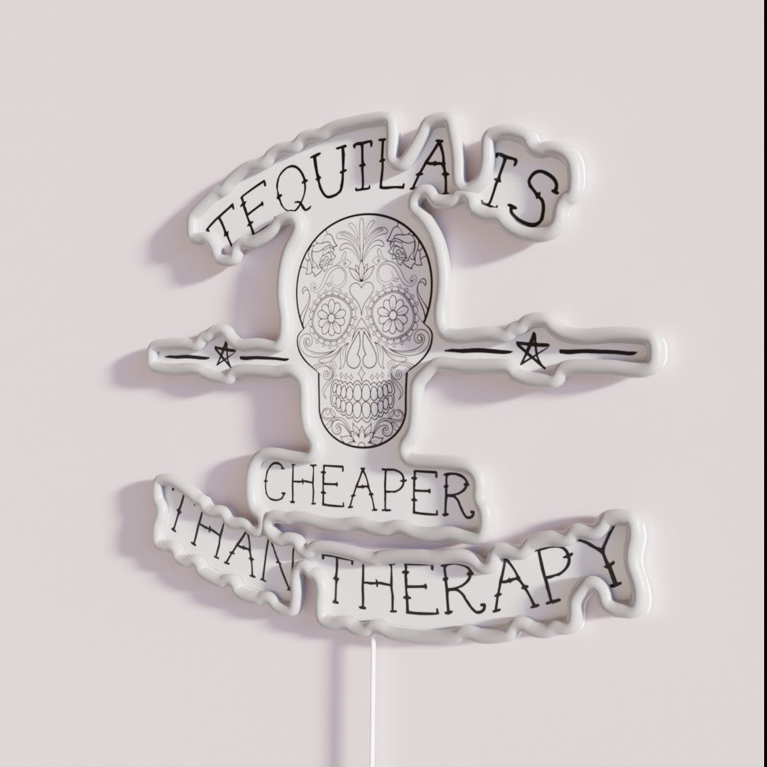 Tequila Is Cheaper Than Therapy Rgb Led Sign – Neon Factory