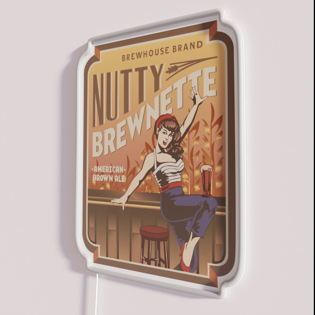 The Nutty Brewnette American Brown Ale Rgb Led Sign – Neon Factory