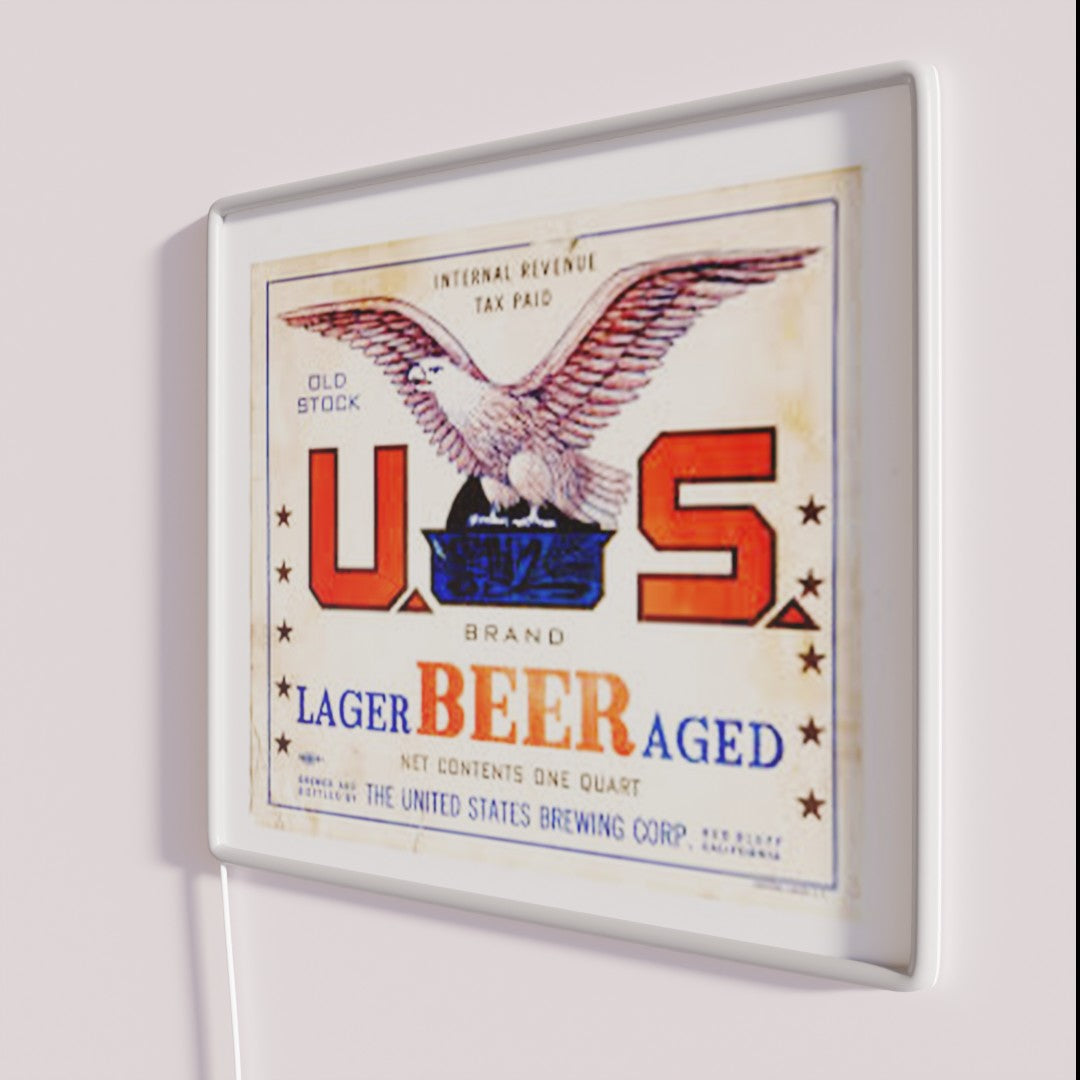 U S Aged Lager Beer Distressed Rgb Led Sign – Neon Factory