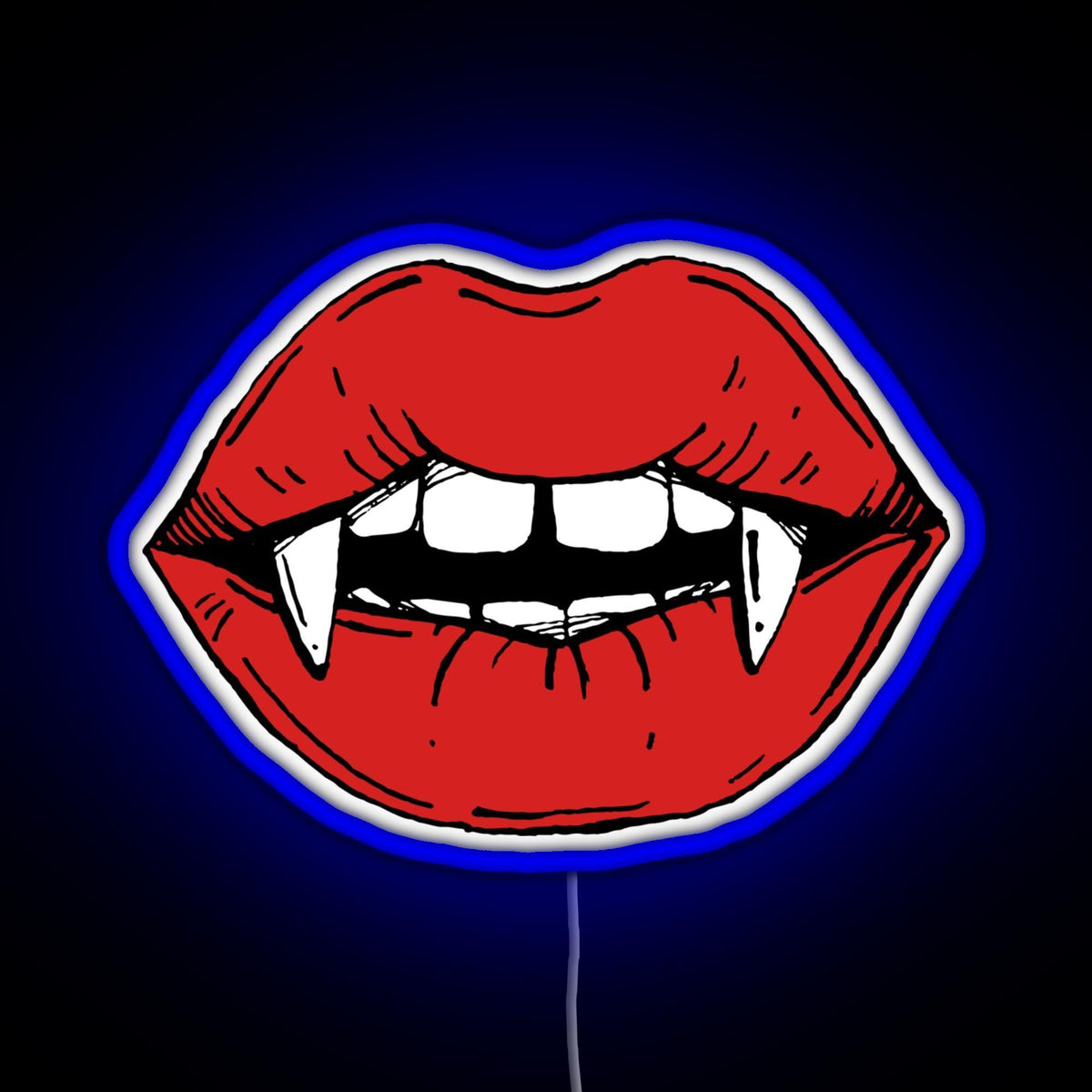 Vampire Red Lips On Black Background Rgb Neon Sign – Neon Factory