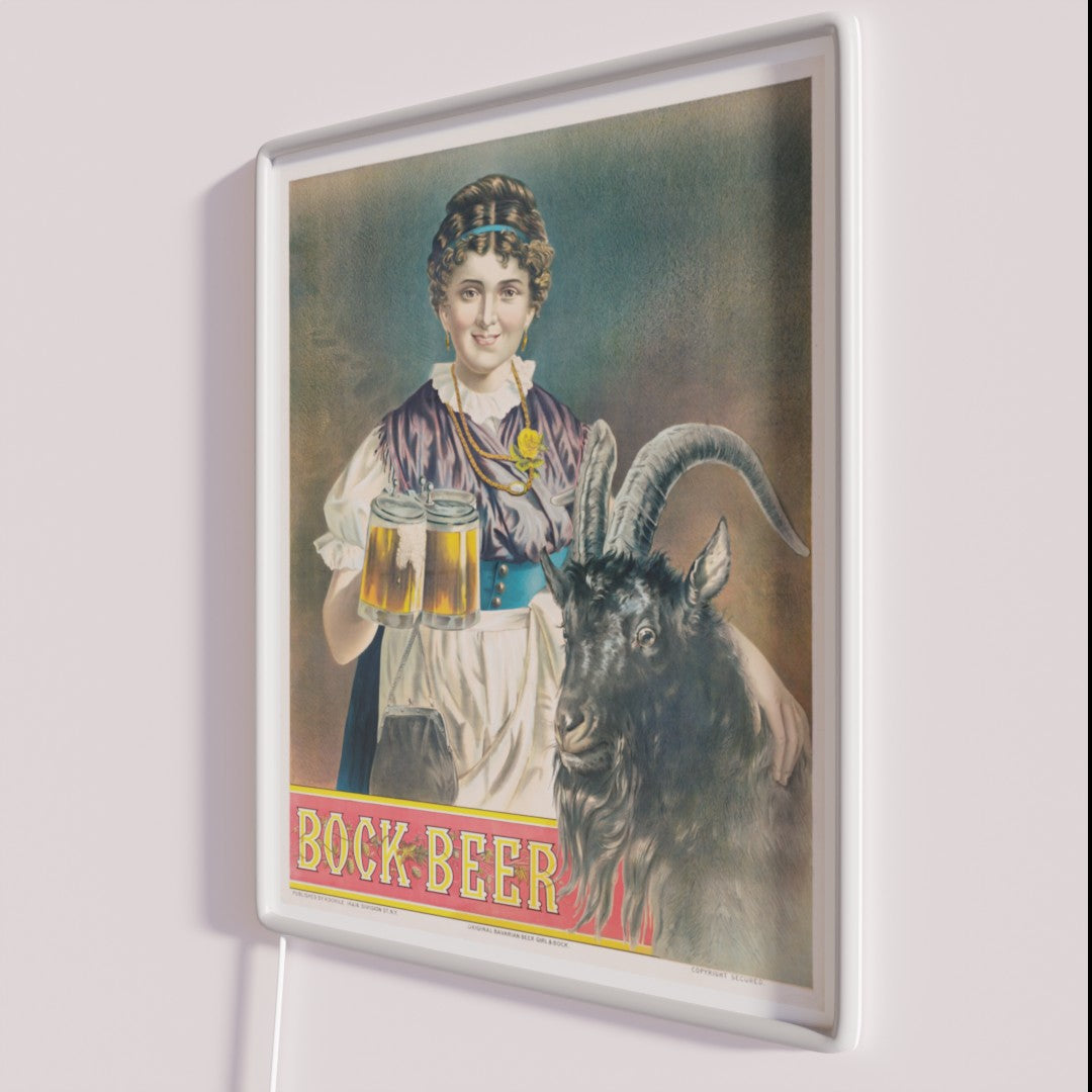 Vintage Bock Beer Poster Bavarian Beer Girl Bock Henry Jerome Schile V ...