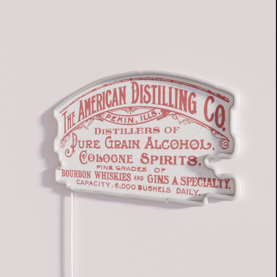 Vintage The American Distilling Company Pekin Illinois Rgb Led Sign ...