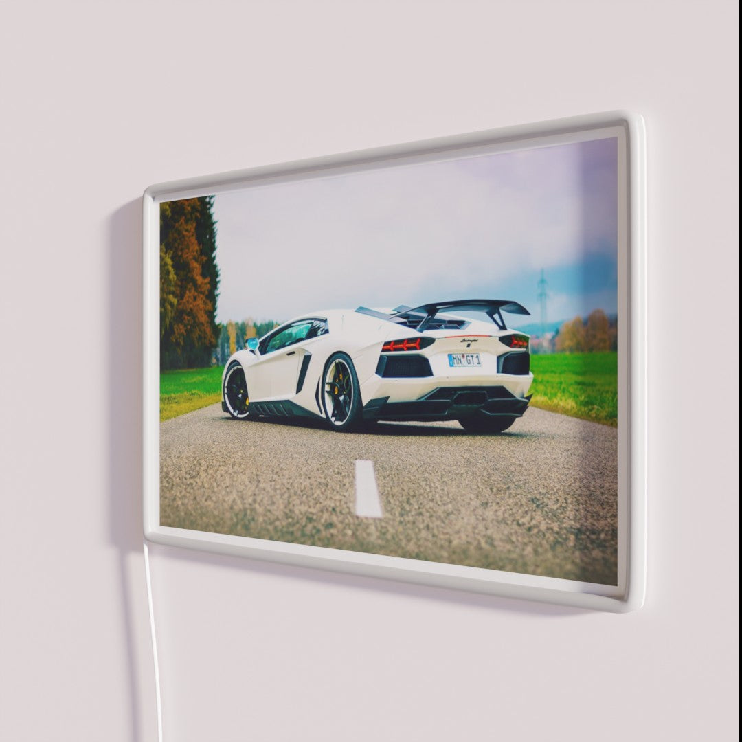White Lambo Rgb Led Sign – Neon Factory