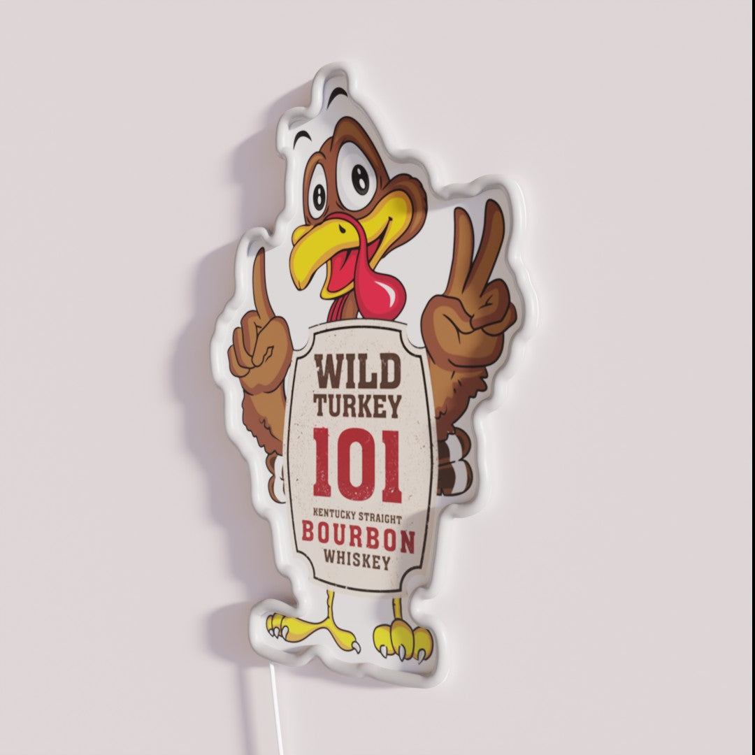 Wild Turkey Bourbon Alcohol Drinking Gift Distressed Look Rgb Led Sign ...