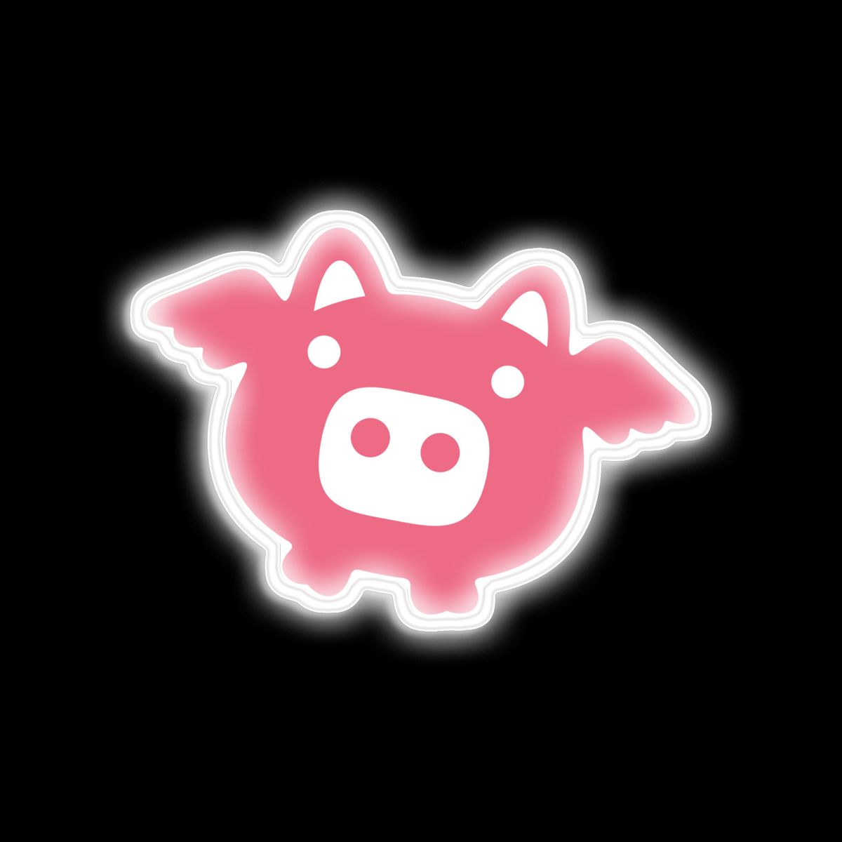 Flying Pink Pig Neon Sign On Canvas Prints – Neon Factory
