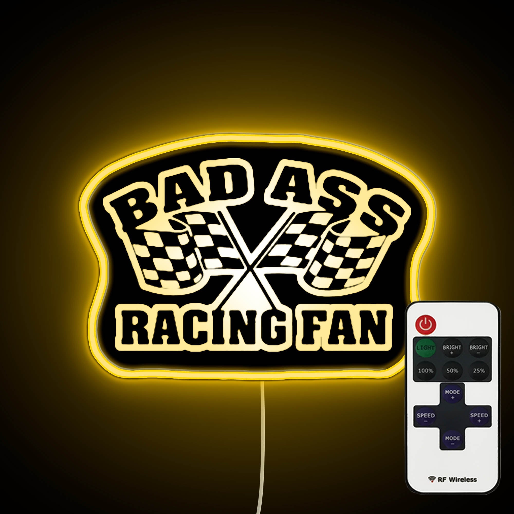 Bad Ass Racing Fan neon wall light