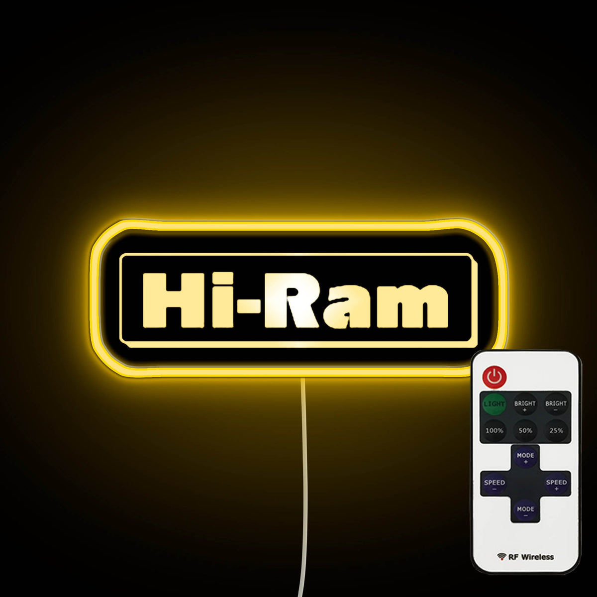 Hi Ram Logo Neon Wall Light